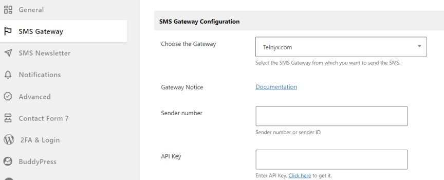 Telnyx Gateway Configuration | WP SMS - WordPress SMS Plugin